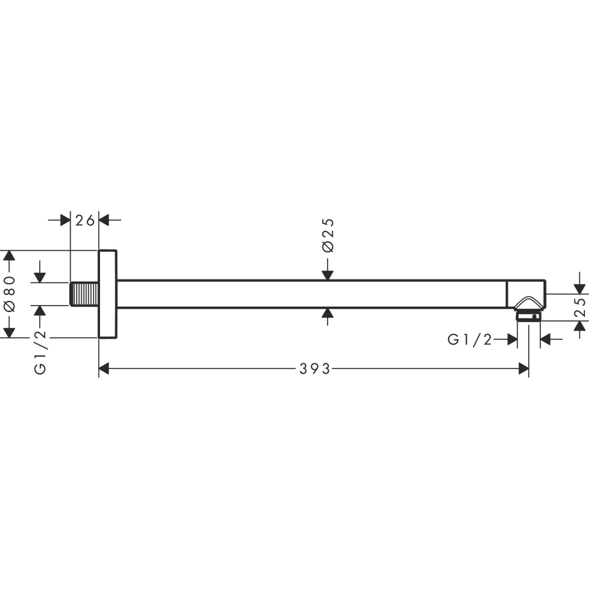 Купить Душевой кронштейн hansgrohe Pulsify S настенный 390 мм 24357000 ...