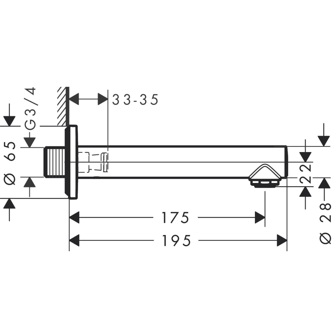 Купить Излив для ванны hansgrohe Talis S 72410000, хром по доступной ...